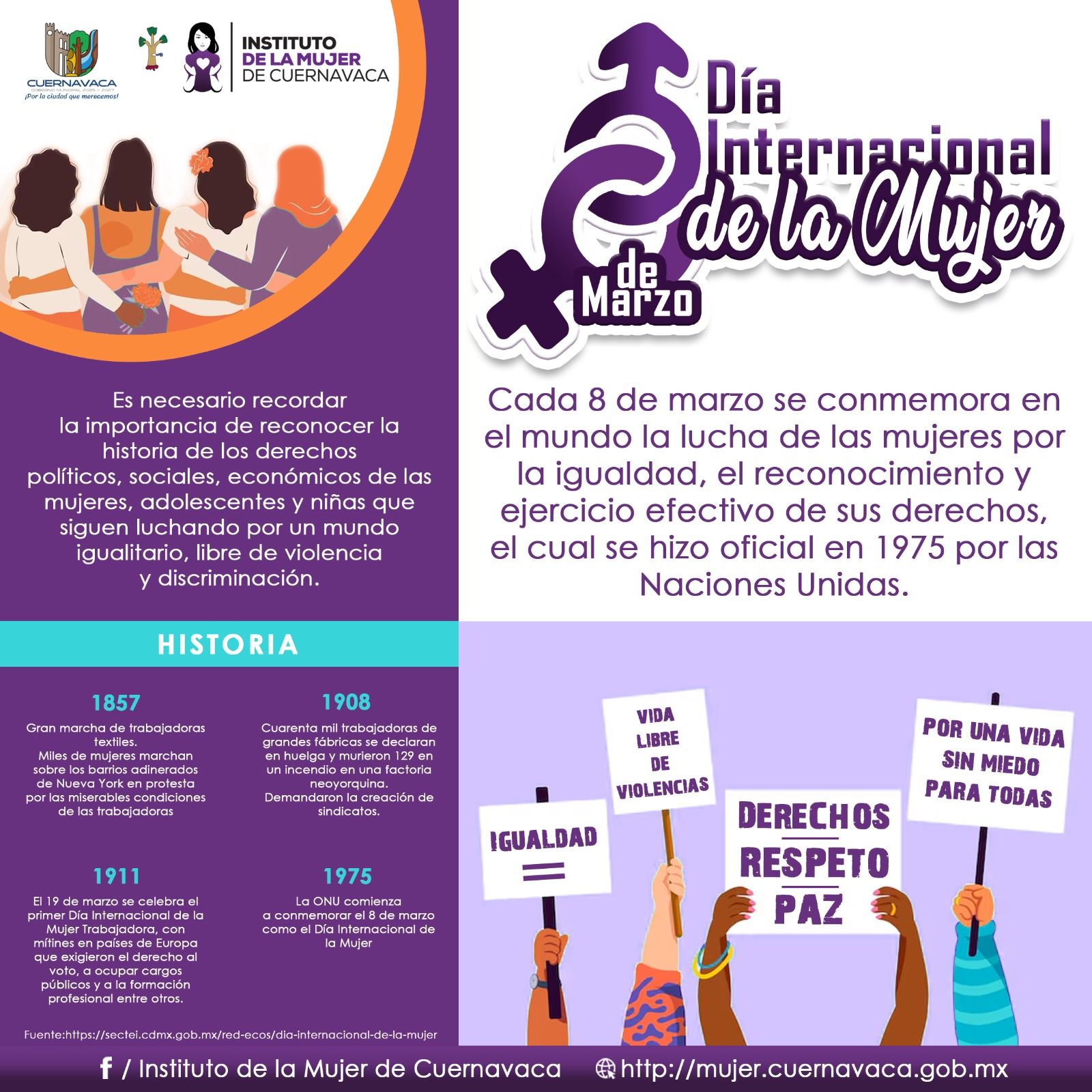 💜 8 de Marzo: Día Internacional de la Mujer 💜 - Instituto de la Mujer ...